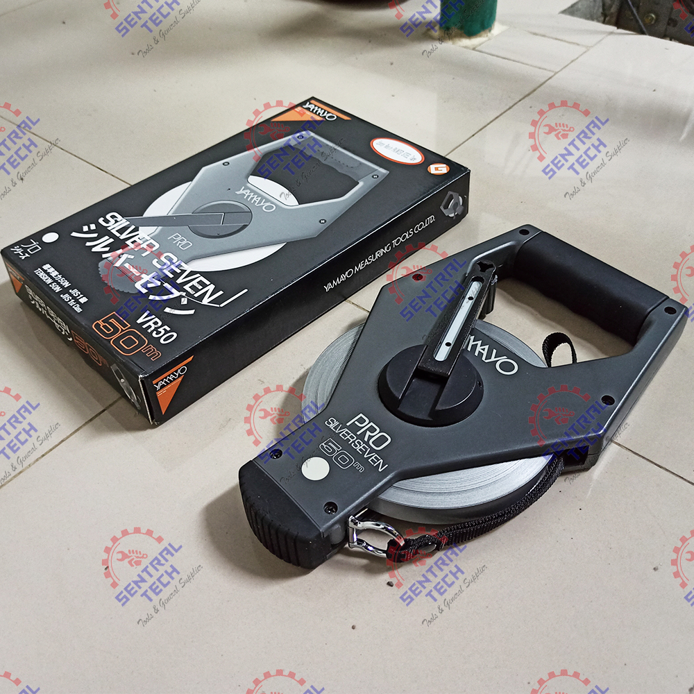 Jual Meteran Yamayo Silver Seven 50M Steel Plat Baja 50 M Plat Besi ...