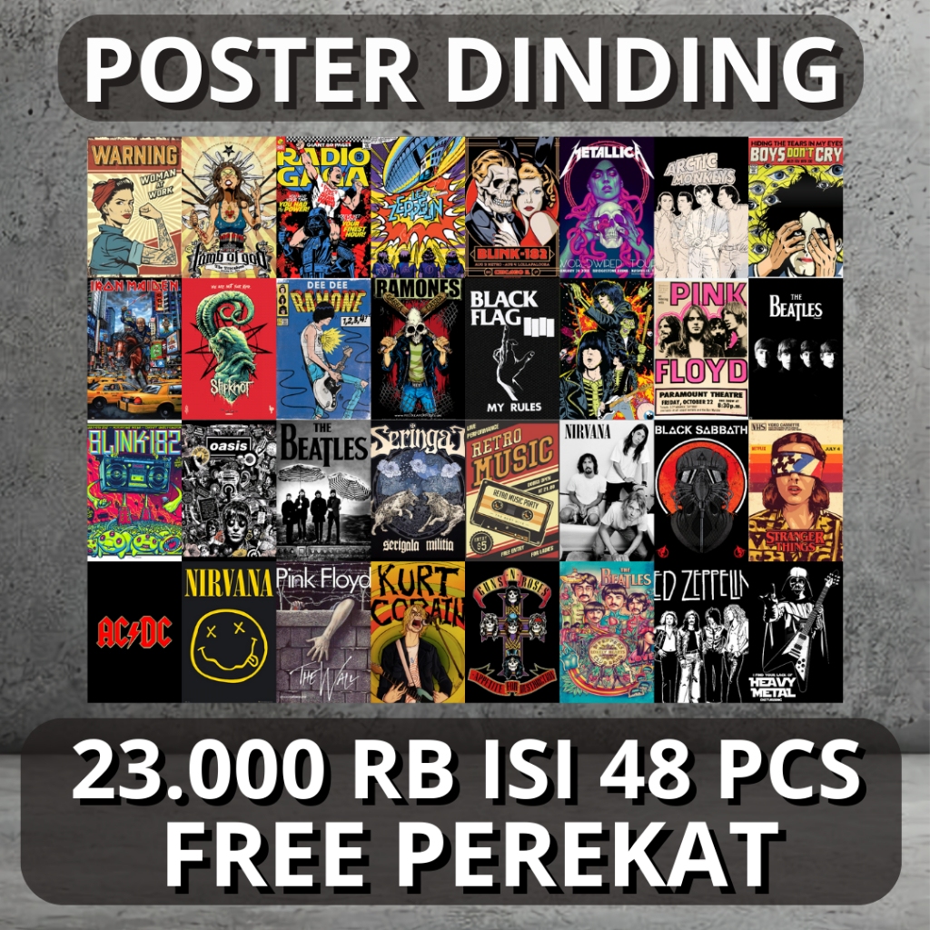 Jual [ISI 48PCS] Poster Dinding Casuall dan Aesthetic Ukuran A6 + Free ...