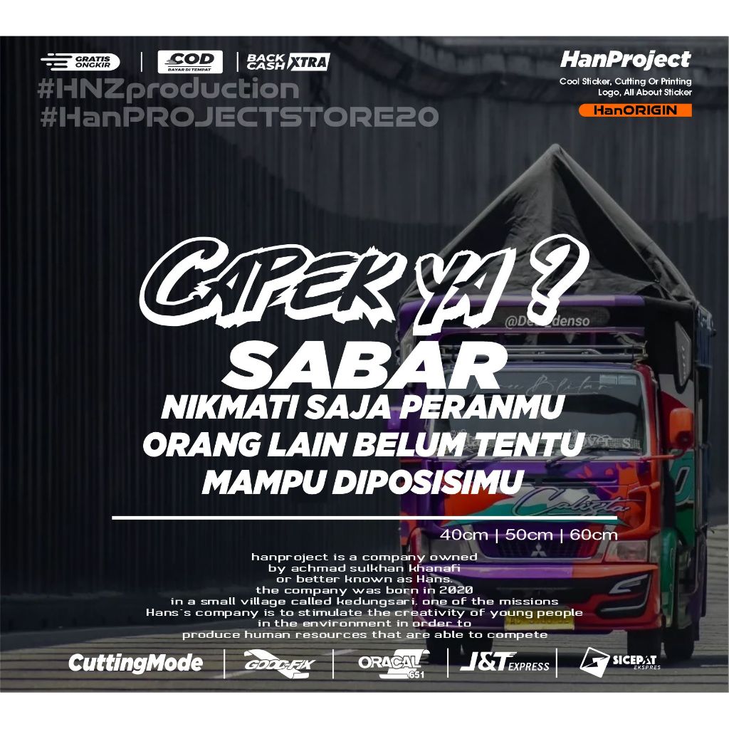 Jual STICKER CUTTING KATA KATA CAPEK YA.? COCOK UNTUK KACA DAN BODY ...