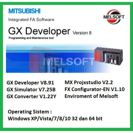 Jual PLC Mitsubishi | GX Developer 8.98C PLC Software | Shopee Indonesia