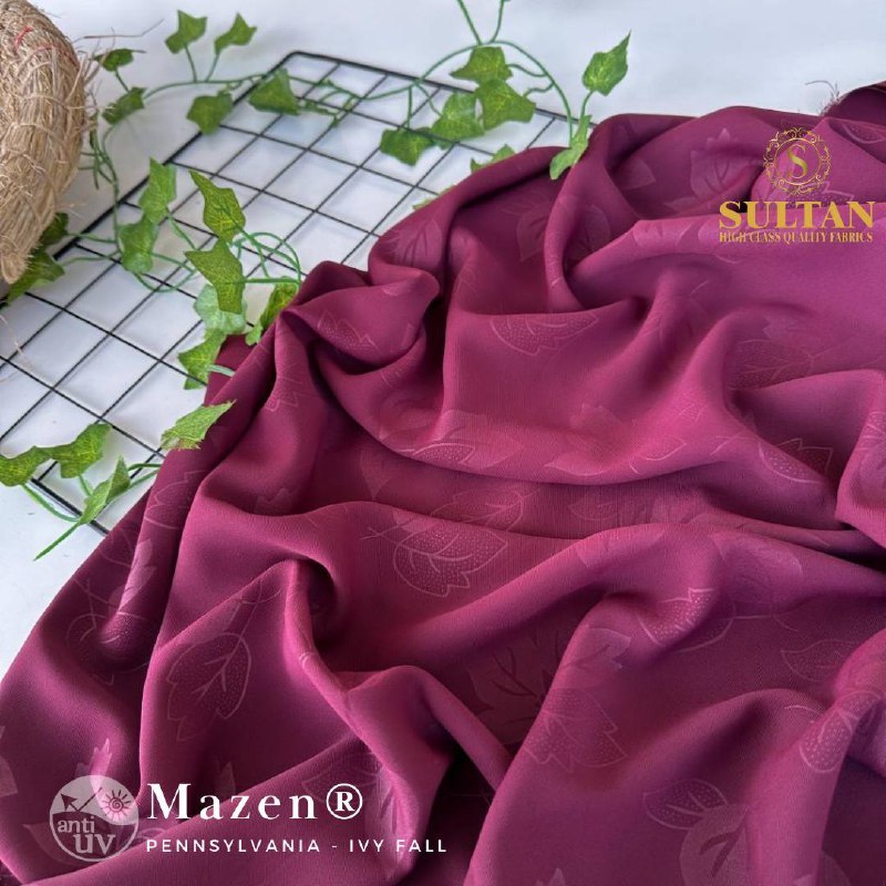 Jual KAIN MAZEN ANTI UV SULTAN EMBOSS IVYFALL 50 CM | Shopee Indonesia