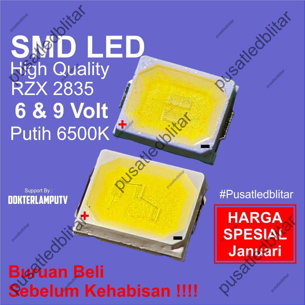 Jual LED SMD 100BIJI 2835 6V 9V 1.5W 150MA RZX UNTUK PHILIPS OSRAM PANASONIC DLL | Shopee Indonesia