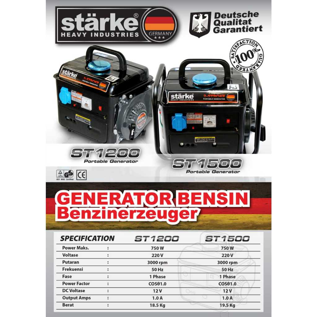 Jual Mesin Genset 650Watt 2 Tak STARKE ST1200 / Mesin Jenset 650WATT 2 ...