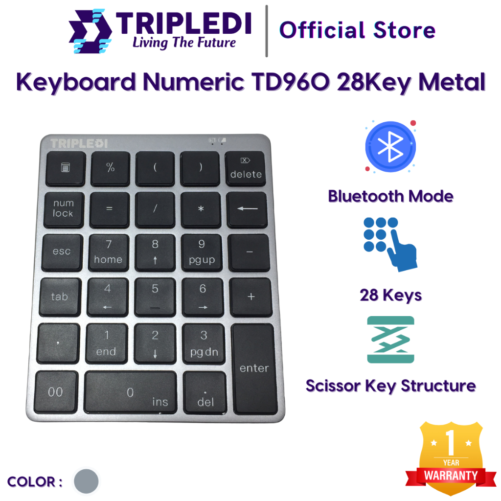 Jual TRIPLEDI Keyboard Numeric TD960 Numpad Angka Mini Wireless Keypad ...