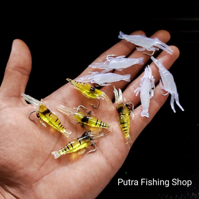 Jual Soft Lure Umpan Pancing Tiruan Bentuk Udang Sudah Terpasang Kail ...
