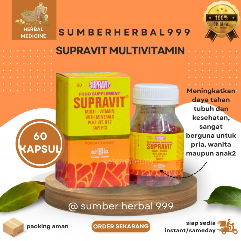 Jual SUPRAVIT MULTIVITAMIN WITH MINERALS FOOD SUPPLEMENT | Shopee Indonesia