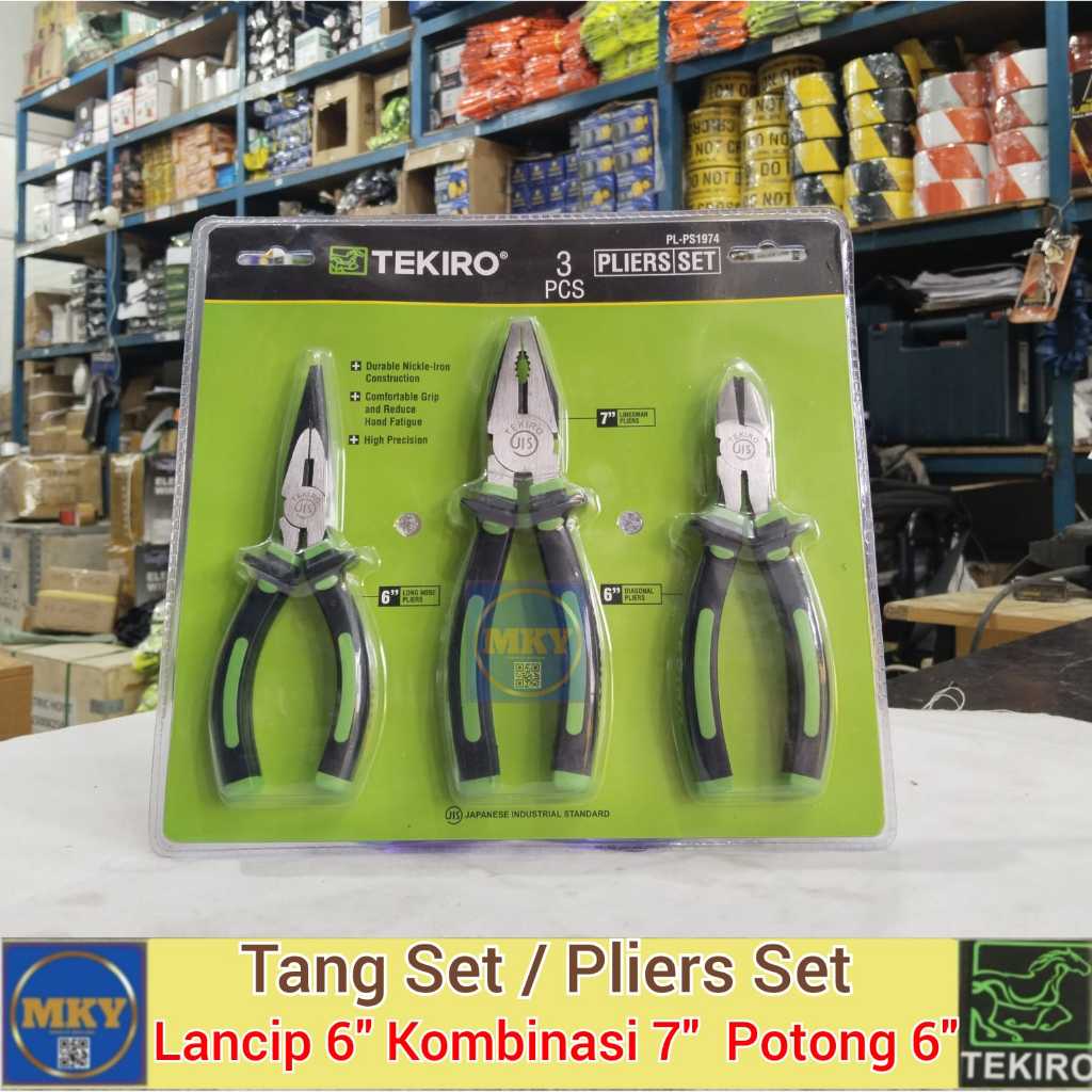 Jual Tekiro Tang Set - Tang Kombinasi Tang Lancip Tang Potong (1 Set 3 ...