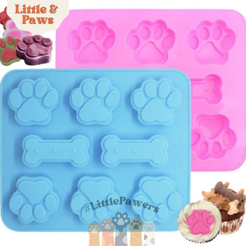 Jual Cetakan Silicone Frozen Dog Paws with Bone 3D Food Grade Makanan ...
