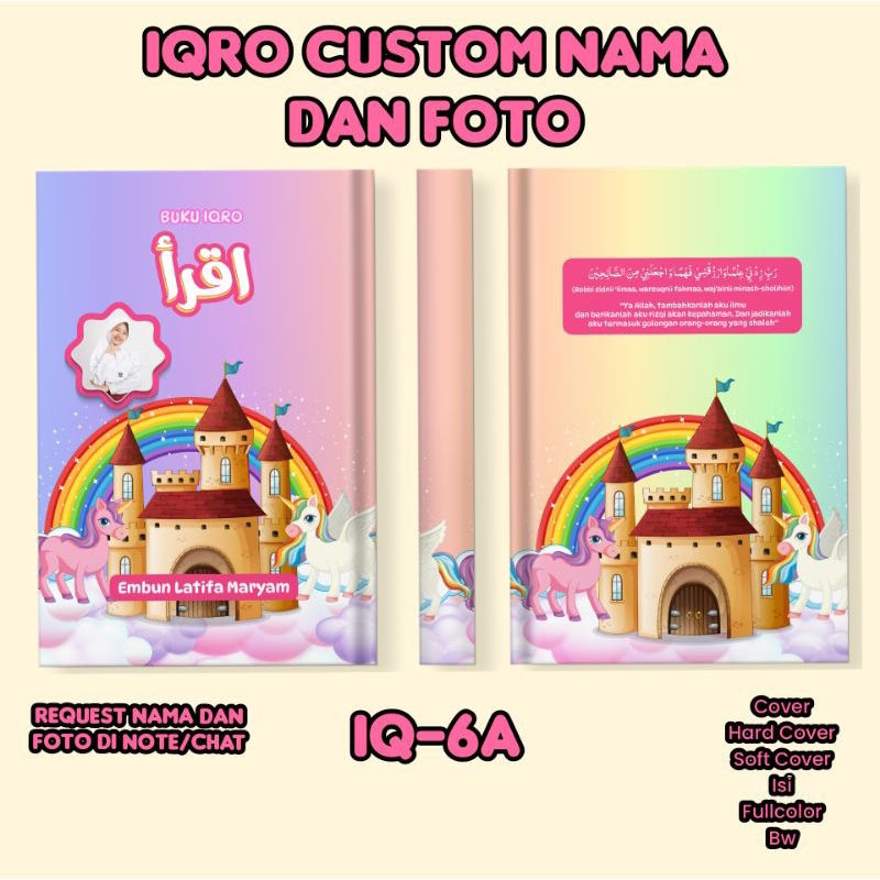 Jual Buku Iqra Custom Nama dan Foto full color,bw/Iqro bisa tulis Nama ...