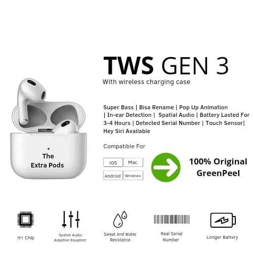 Jual TWS Gen 3 Wireless Charging Version Final Upgrade [ Serial Number ...