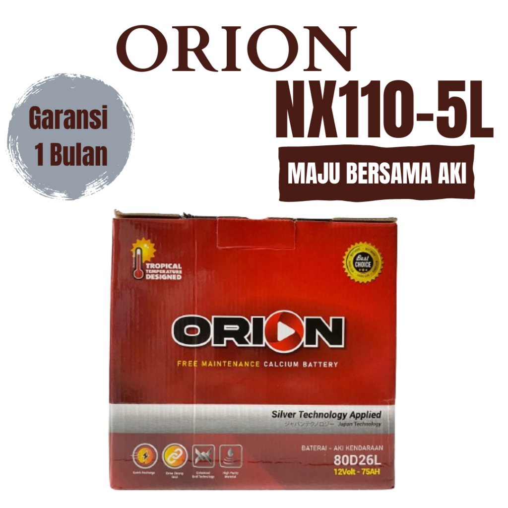 Jual AKI MOBIL PAJERO SPORT ORION MF 80D26L (NX110-5L) Aki Kering ...