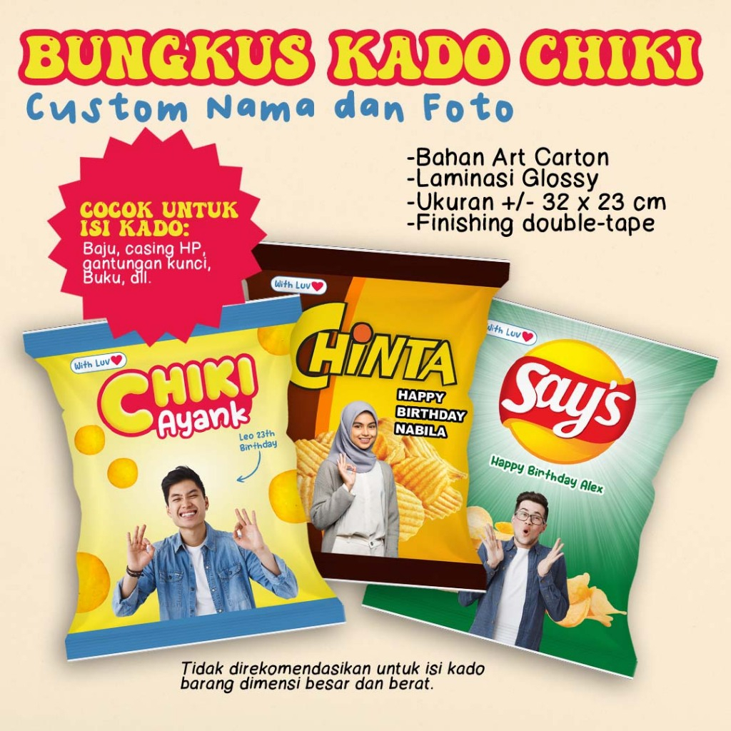 Jual BUNGKUS KADO CIKI - Custom Foto & Ucapan - Kado pacar viral unik ...