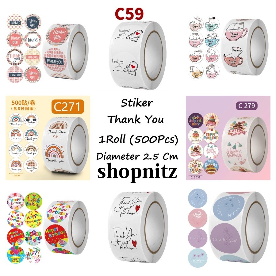 Jual Sticker Label Kemasan Kue Roti thank you bake with love | Shopee ...