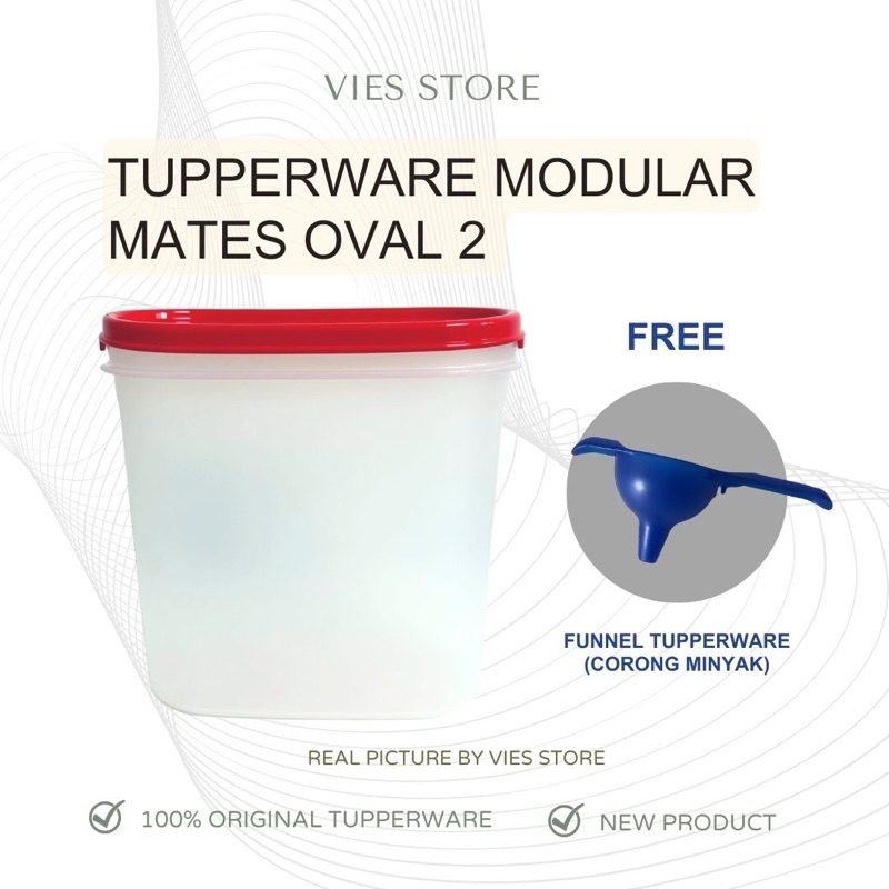 Jual Tupperware Modular Mates (MM) Oval 2, Tempat wadah makanan snack ...