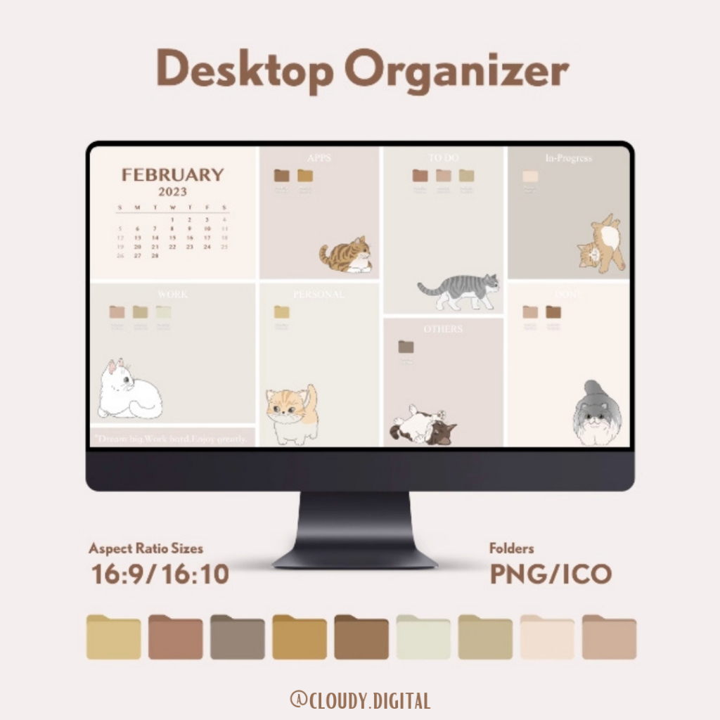 Jual Desktop Organizer Wallpaper with calendar 2025 for Windows and ...