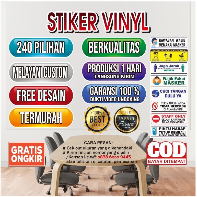 Jual Stiker VInyl Glossy 240 Pilihan Desain, Stiker Desain Custom ...