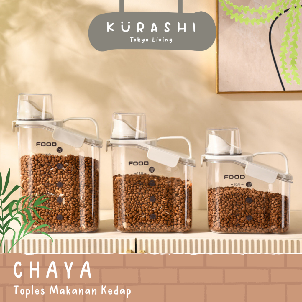 Jual 【KURASHI】CHAYA Toples Tuang Cemilan Transparan Wadah Tuang Cereal ...