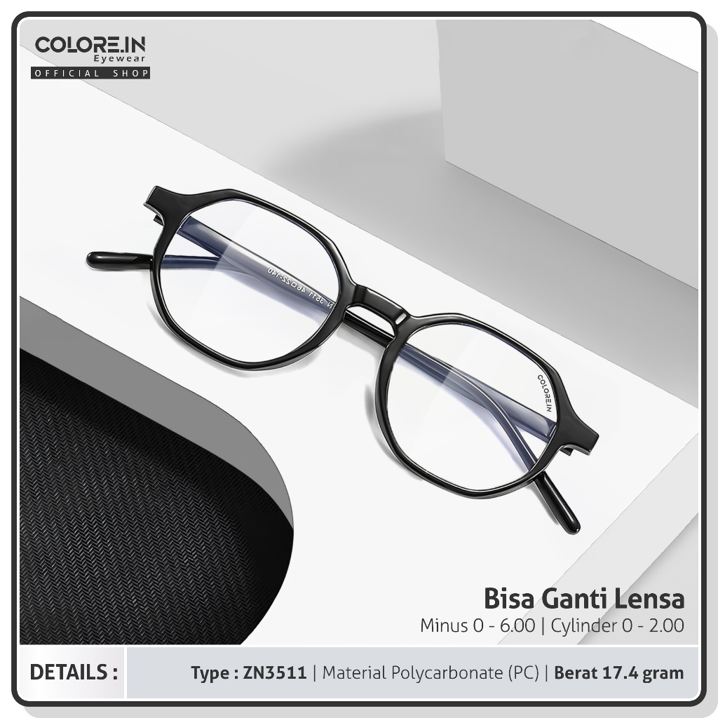 Jual Colore.in Kacamata Anti Blueray Lensa Minus Photocromic Bluecromic ...