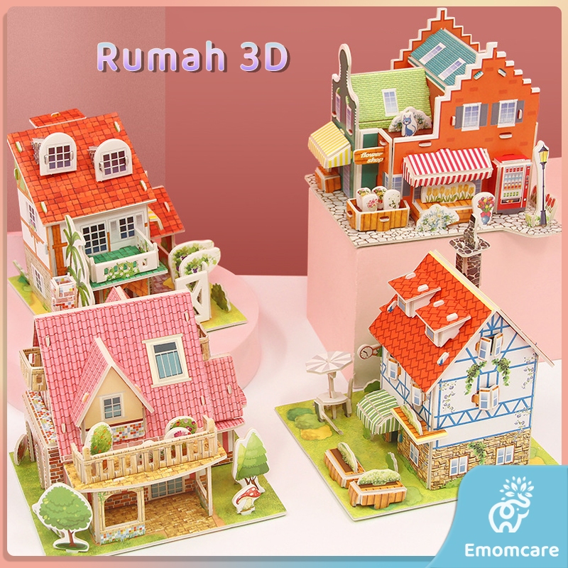 Jual Mainan Anak 3D Puzzle Diy Mainan edukasi Miniatur diy rumah bahan ...