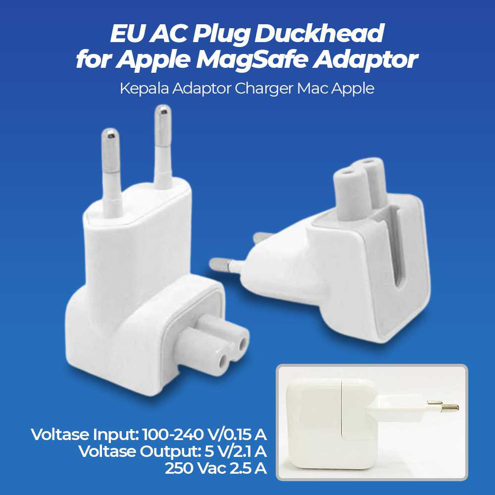 Jual EU AC Plug Adaptor Macbook Pro Air Kepala Duckhead colokan Magsafe ...