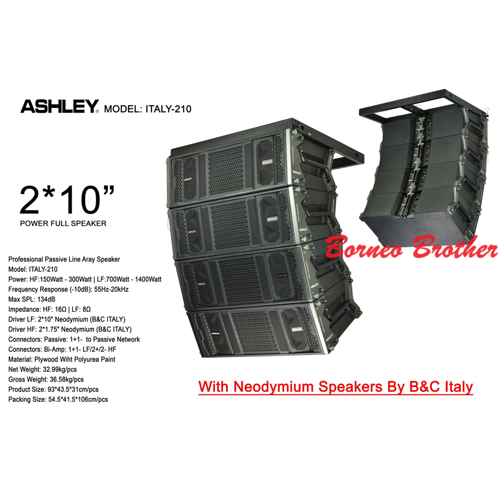 Jual Ashley ITALY-210 Original Line Array Pasif 2x10" 1700W Neodymium B ...