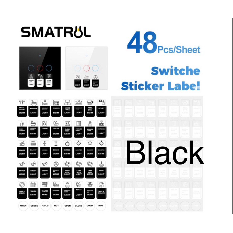 Jual Smatrul Stiker Saklar Touch Switch icon Sticker Wording Label Push ...