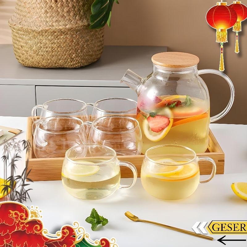 Jual One Two Cups Teko Set Gelas Aesthetic Teko Teh Kaca Tahan Panas ...