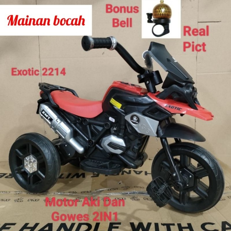 Jual Motor Aki EMT 2214 2in1 Aki dan Gowes Roda tiga sepeda | Shopee ...