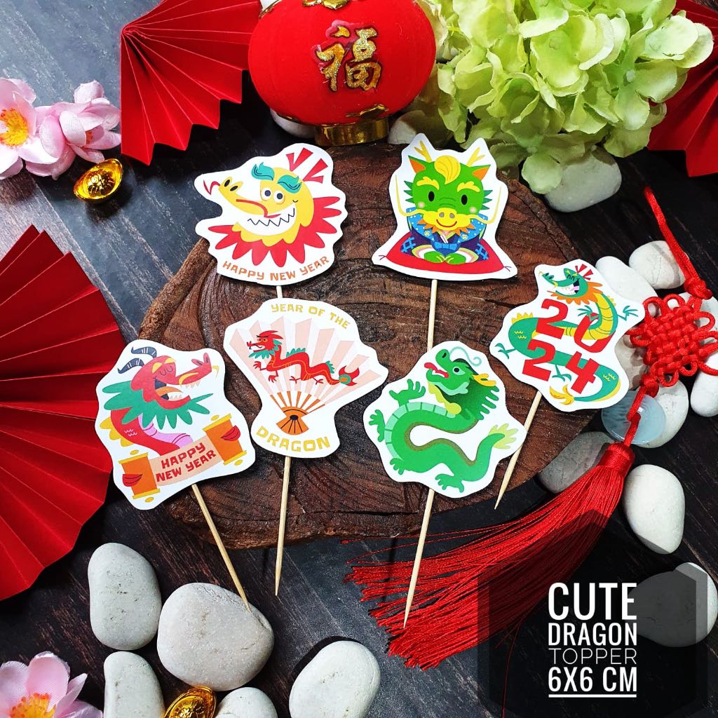 Jual Topper Kue Imlek Cute Dragon (6pcs) | Shopee Indonesia