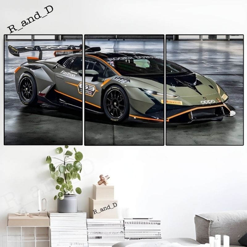 Jual Hiasan Dinding Gambar Mobil Sport Ukuran 93x47, Dekorasi dinding ...