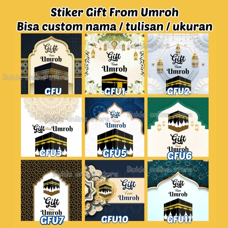 Jual stiker sticker label Gift From Umroh dekorasi kemasan bingkisan ...