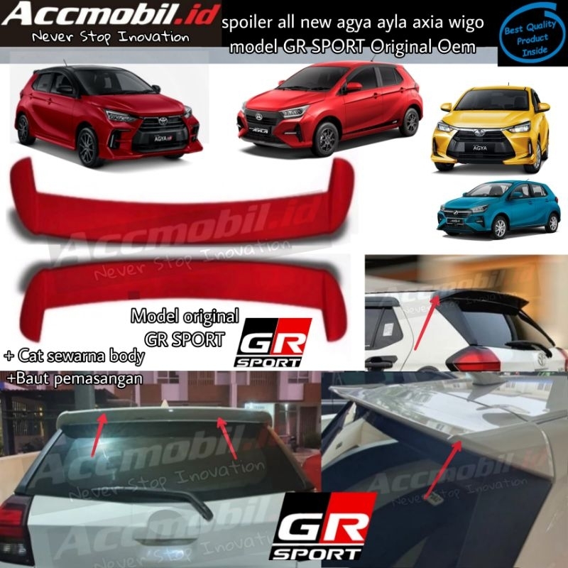 Jual spoiler all new agya ayla axia wigo model original oem gr sport ...