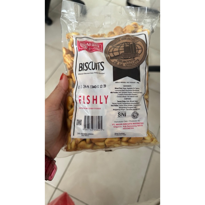 Jual Nissin Biskuit Fishly Bentuk ikan rasa durian | Shopee Indonesia