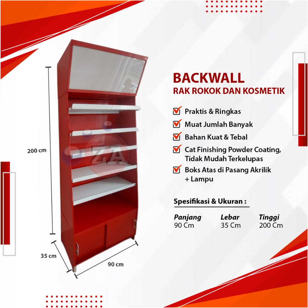 Jual Backwall Rak Display Roko Kosmetik Minimarket Belakang Meja Kasir ...