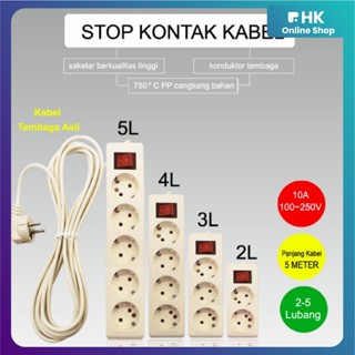 Jual Stop Kontak Kabel 2/3/4/ 5 Lubang 1.5M/3M/5M Meter Colokan Listrik Berkualitas Ber- SNI ...