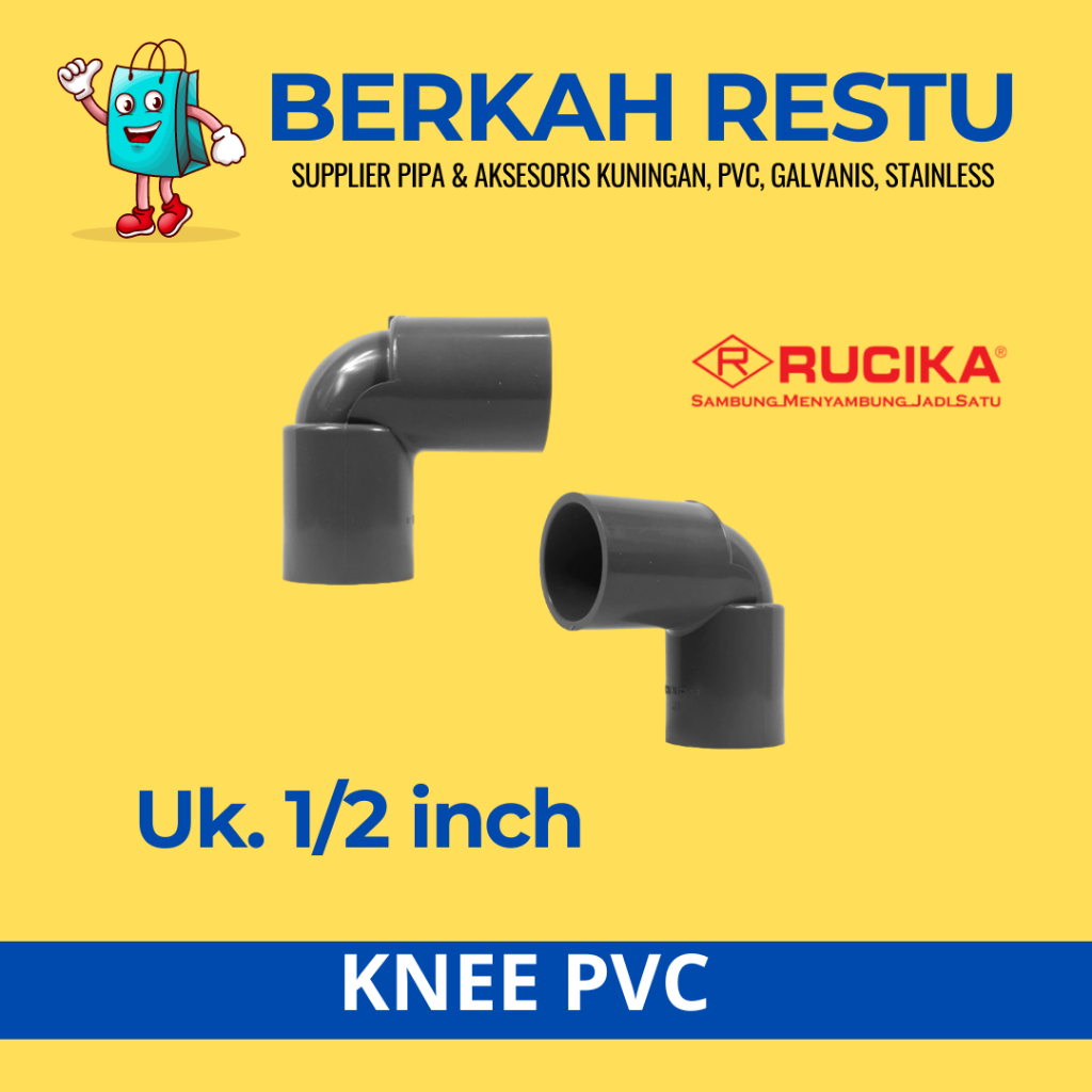 Jual Elbow / Knee PVC 1/2 Inch AW Rucika Derajat | Shopee Indonesia