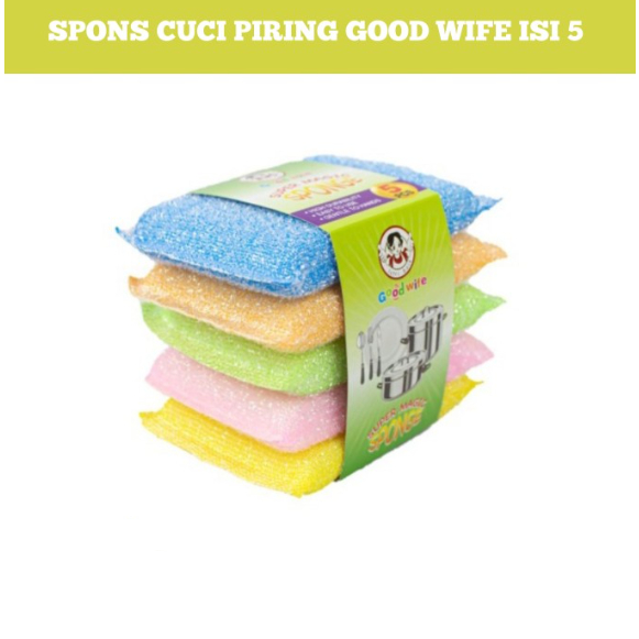 Jual Busa Cuci Piring Spons Warna-warni / Sponge Murah Serbaguna (5pcs ...