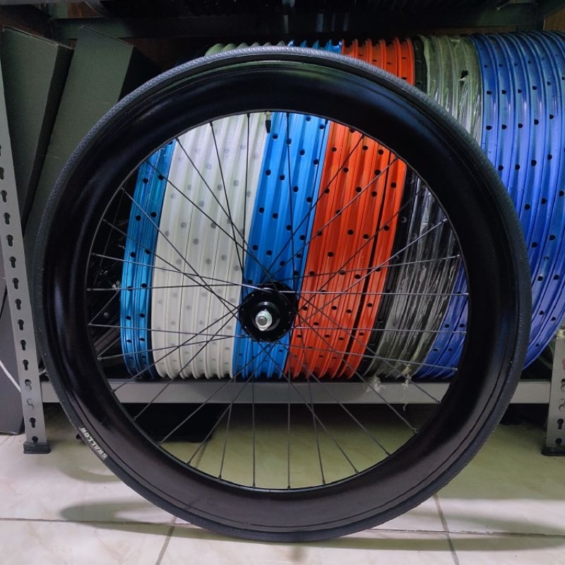 Jual wheelset 700cm 6cm Depan - wheelset depan 700c - velg lebar 6cm ...