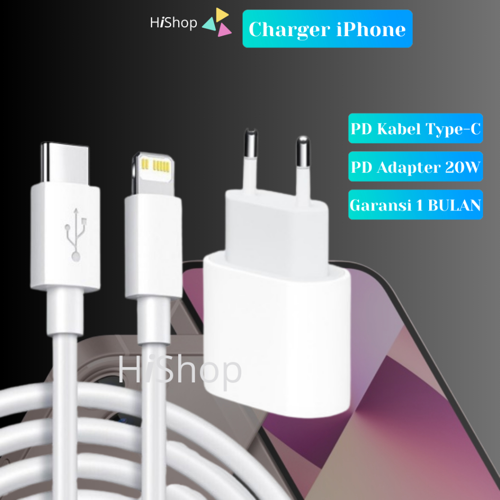 Jual ADAPTOR PD iPh 20 Watt FAST CHARGING USB-C TO LIGHTNING / CHARGER ...