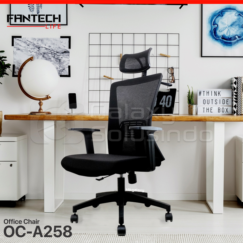 Jual Fantech OCA258 Office Chair - Kursi Kantor Jaring Black | Shopee ...