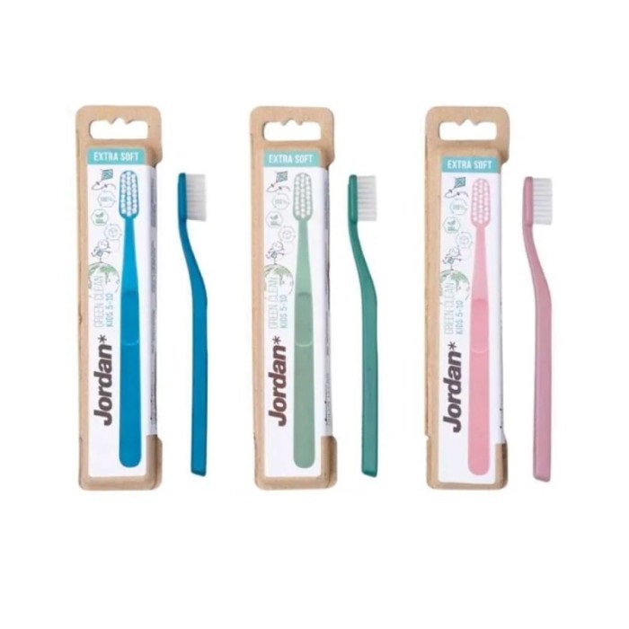 Jual Jordan Oral Care Tooth Brush Kids Green Clean 5-10 thn Extra Soft ...
