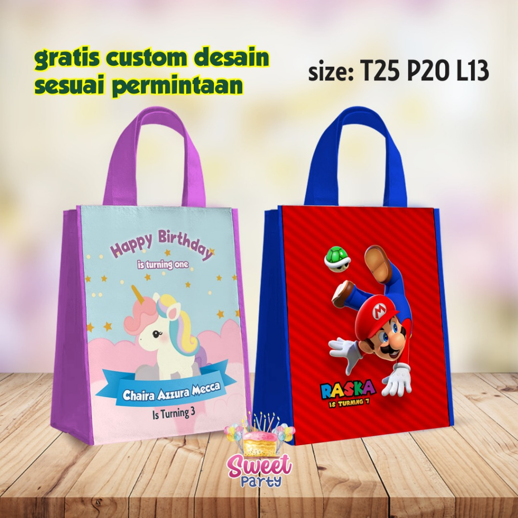 Jual Goodie Bag Ulang Tahun Anak /Tas Ultah Custom/Goodie Bag Custom ...