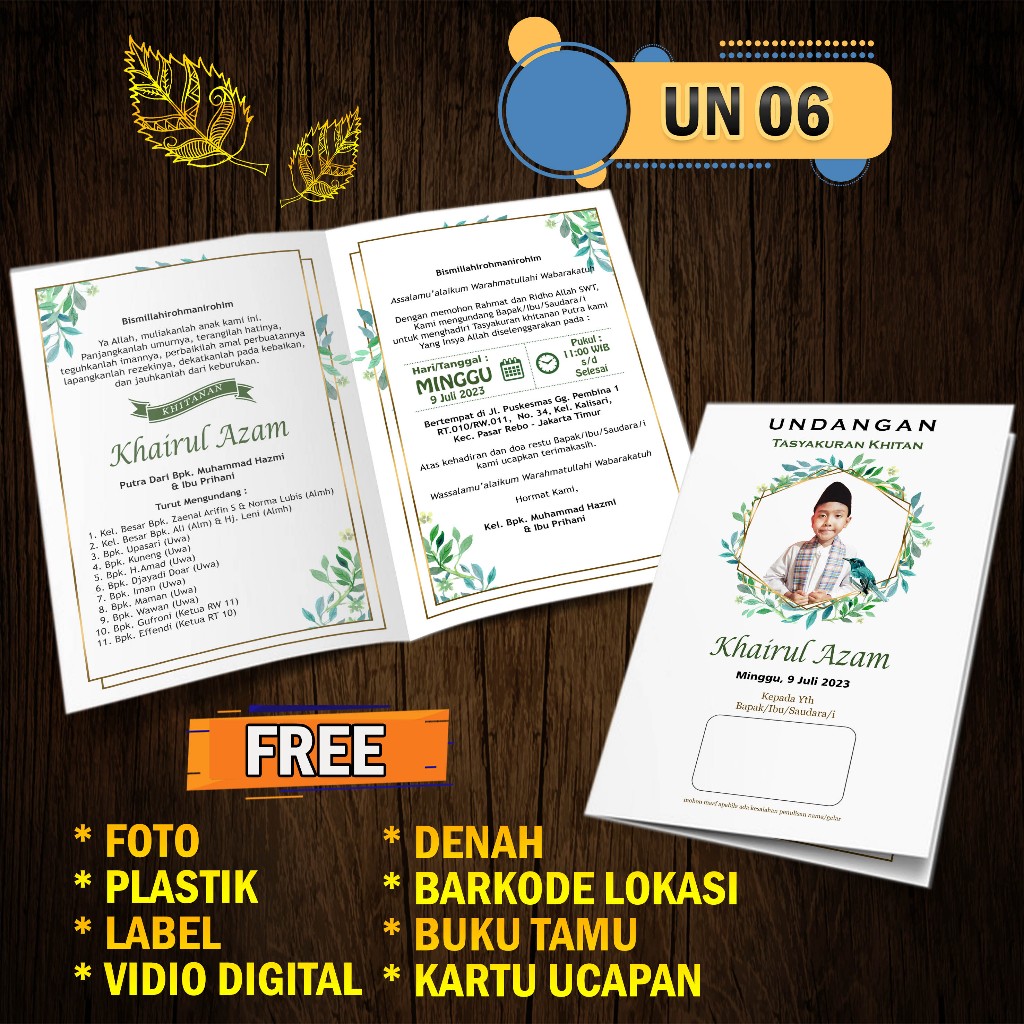 Jual UNDANGAN KHITAN UNDANGAN SUNAT DESAIN TERBARU FREE FOTO | Shopee ...
