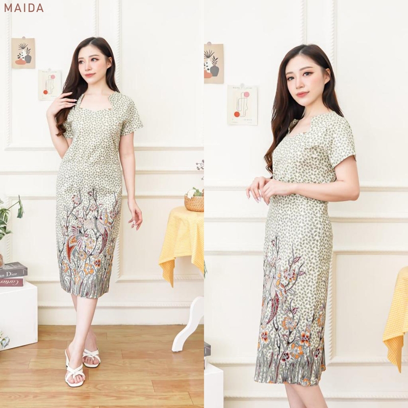 Jual Maida Dress Wanita Batik Couple Modern Dress Batik Modern Gaun ...