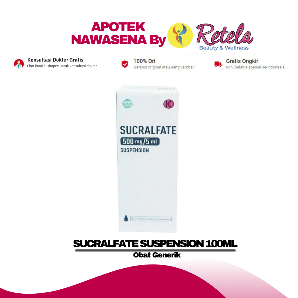 Jual SUCRALFATE 500MG/5ML SUSPENSI 100ML (GEN-PRO) | Shopee Indonesia