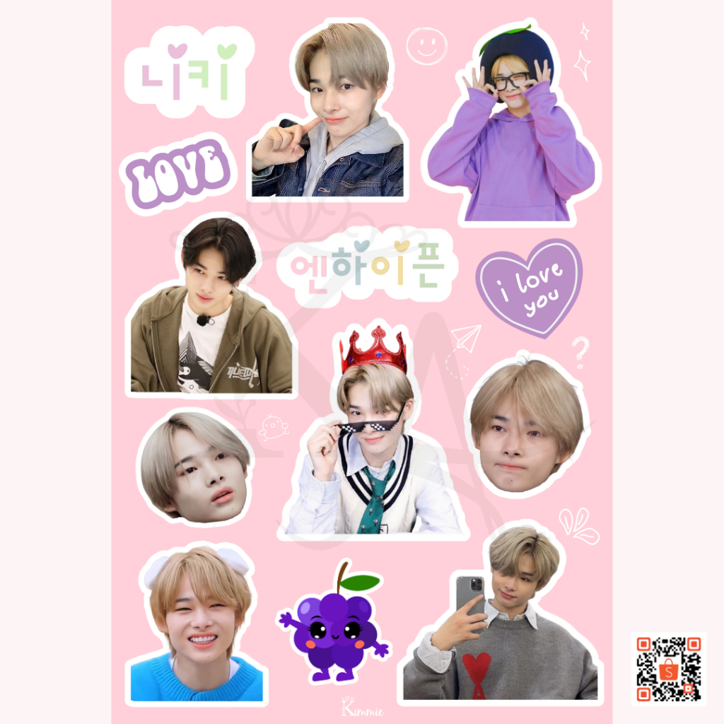 Jual Sticker ENHYPEN K-Pop Idol Stiker Enhypen Boy Friend Material Engene Cutting | Shopee Indonesia