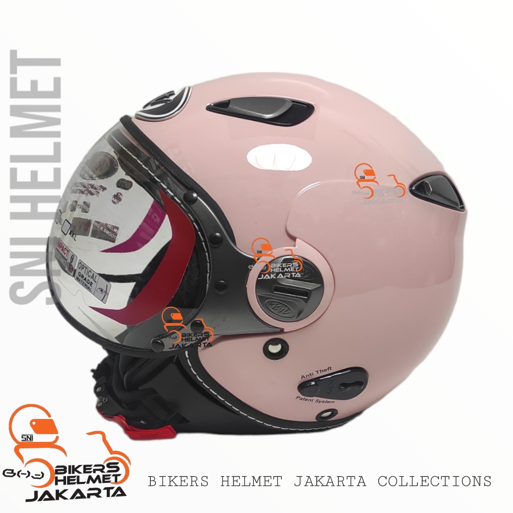 Jual HELM RETRO KYT ELSICO SOLID LIGHT PEACH HALF FACE | Shopee Indonesia