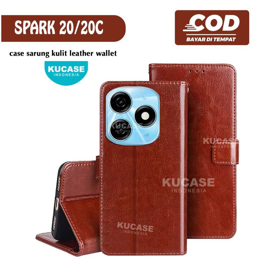 Jual Tecno Spark 20 Tecno Spark 20c Case Sarung Buku Kulit Flip Cover Kulit Leather Tecno Spark