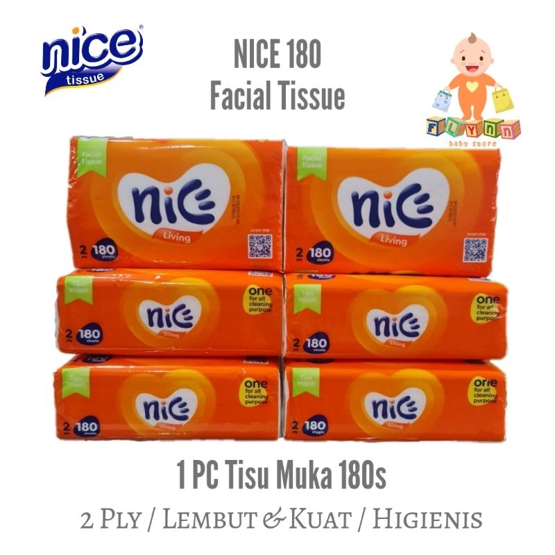 Jual Tisu Muka 180 lembar Nice Facial Tissue 180s Tisu bayi Tisu Muka ...