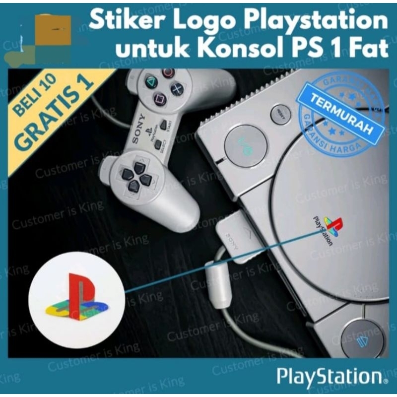 Jual STIKER STICKER LOGO PLAYSTATION 1 SLIM CONSOLE PS1 ( BELI 10 PCS ...